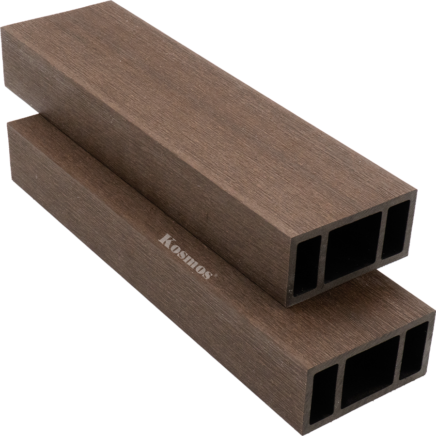 2-layer polymer coated wood plastic bar LAM100X50 Walnut (Brown)