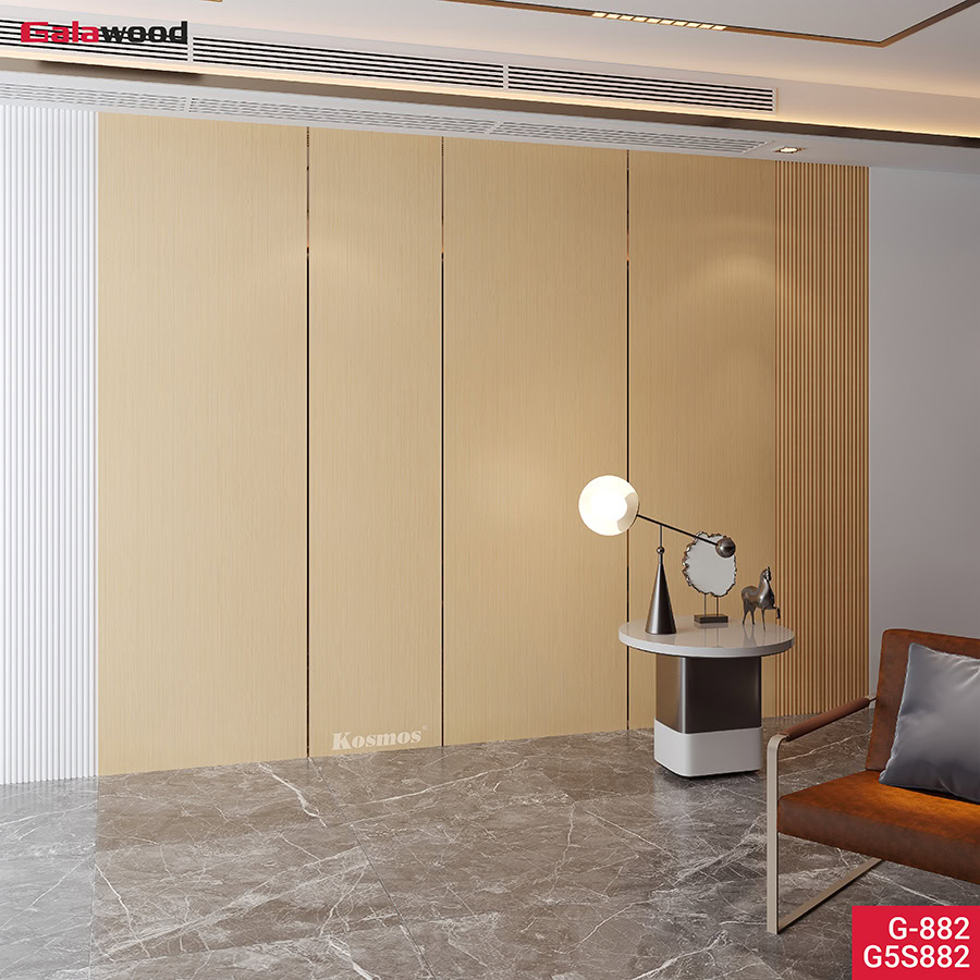 Galawood charcoal panel set with golden oak wood grain (G-882 & G5S882)