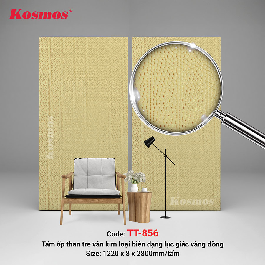 TT-856 bamboo charcoal panel with hexagonal copper gold border