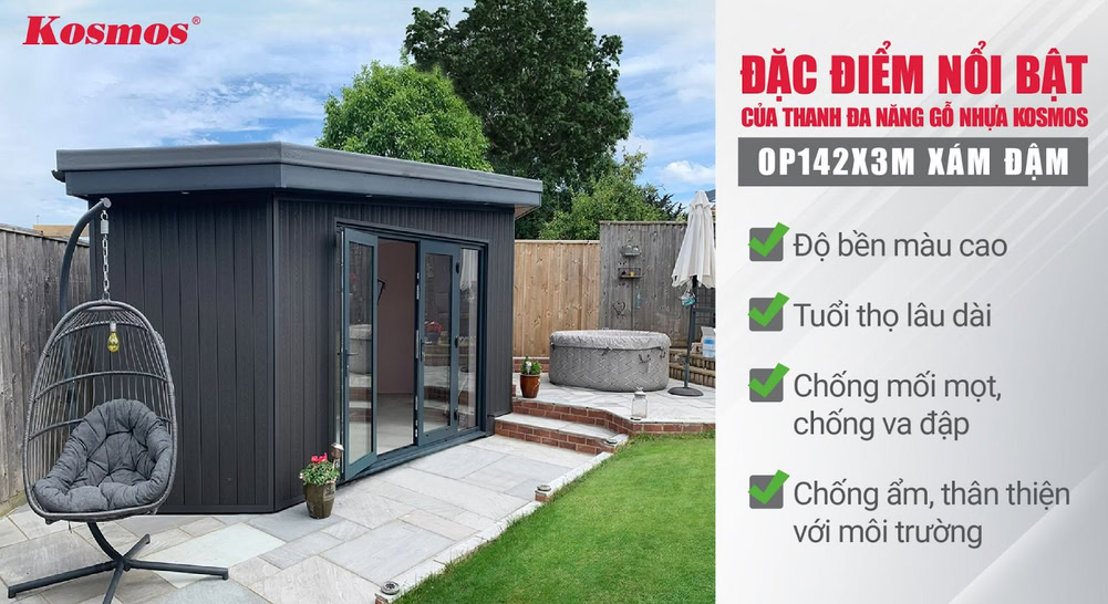 Barra multiusos Kosmos OP1X142M de madera y plástico de una capa gris ...