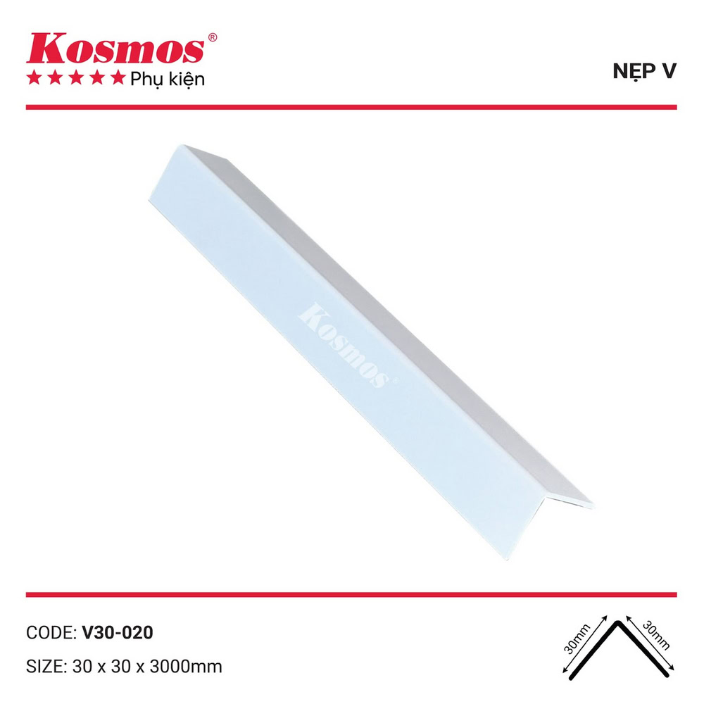 V-shaped corner trim, model V30-020, white color, durable and beautiful ...