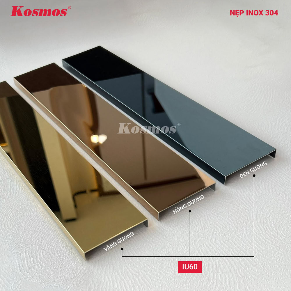 Nẹp U60 inox ứng dụng trang trí tường và bo cạnh trần